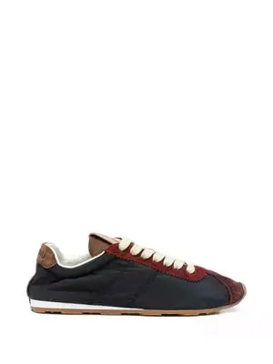 Miu Miu Plume Suede-trim Panelled Sneakers - Blue