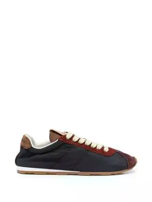Miu Miu Plume Suede Trim Panelled Sneakers - Blue
