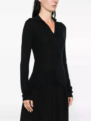 Max Mara Ribbed-knit Polo Sweater