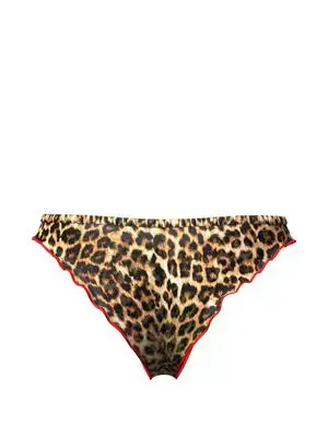 SCANDALE Sauvage Ruffled Leopard-print Thong