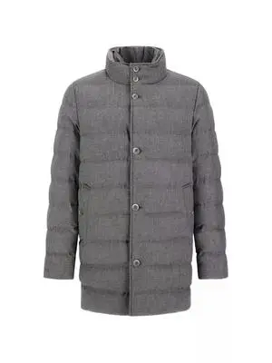 Herno Quilted Wool-blend Carcoat - Grey