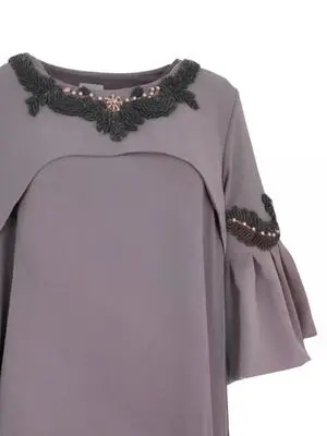 LOODYANA Embroidered Cape Maxi Dress