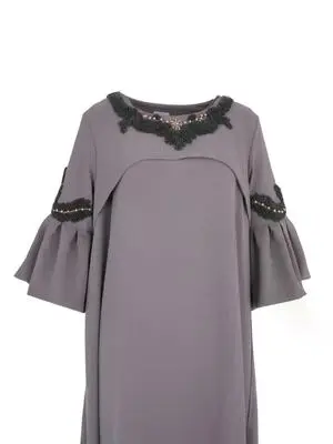 LOODYANA Embroidered Cape Maxi Dress