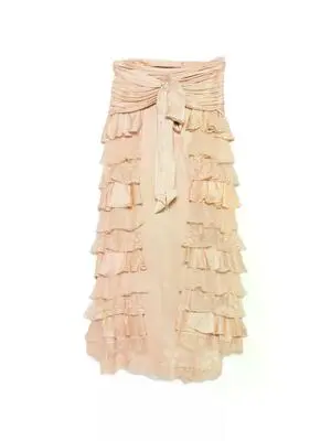 Zimmermann Ruffled Lace-trim Silk Trousers