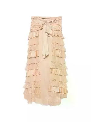 Zimmermann Ruffled Lace-trim Silk Trousers