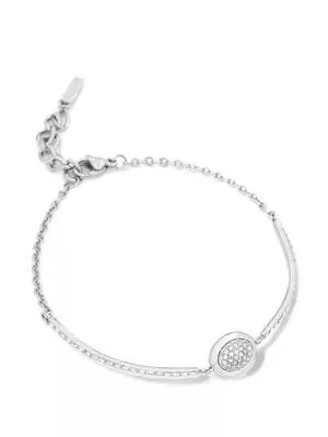 TRUSSARDI Crystal-embellished Oval-pendant Bracelet - Silver