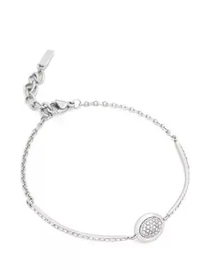 TRUSSARDI Crystal-embellished Oval Pendant Bracelet - Silver