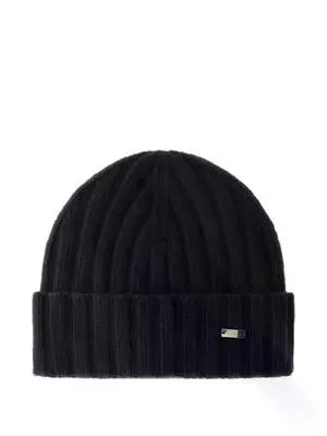 Herno Ribbed-knit Wool Beanie Hat - Black