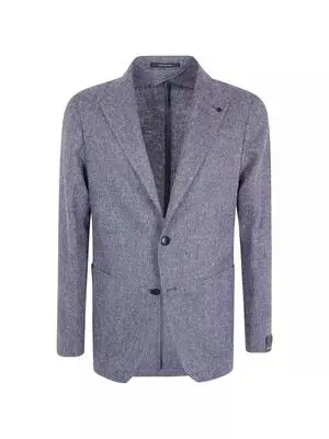 Tagliatore Montecarlo Herringbone-weave Notched-lapels Blazer - Grey