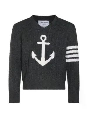 Thom Browne Anchor Cable-knit Sweater