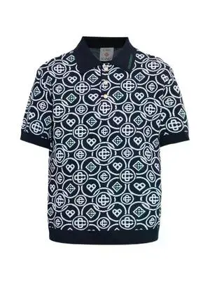 Casablanca Monogram Polo Shirt - Blue