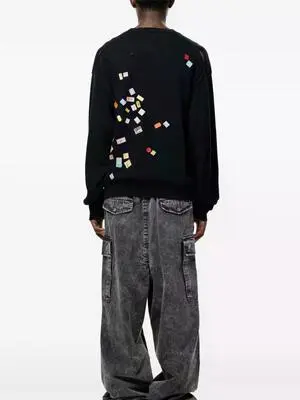 Mihara Yasuhiro Price Tag Sticker Printed Knit Sweater