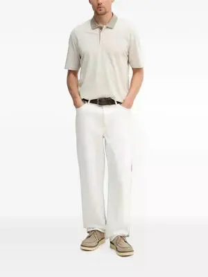 Armani Exchange Geometric-pattern Polo Shirt - Neutrals