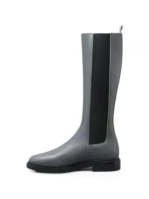 Thom Browne Pebble-grain 4-bar Knee-high Chelsea Boots