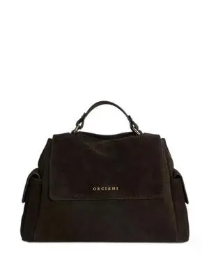 Orciani Logo-plaque Suede Tote Bag - Brown
