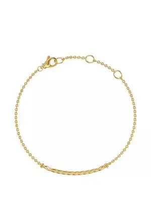 David Yurman 18k Yellow Twisted Bar Chain Bracelet