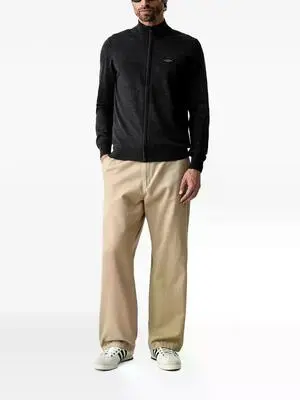 AERONAUTICA MILITARE High Neck Zip-up Cardigan With Embroidered Logo
