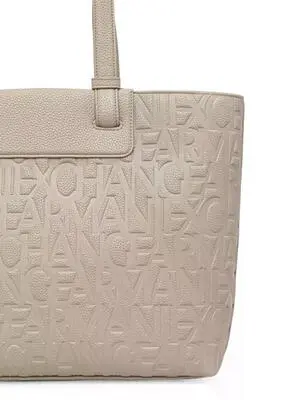 Armani Exchange Logo-embossed Grained Tote Bag