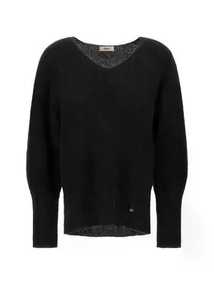 Herno Stocking-stitch V-neck Sweater - Black
