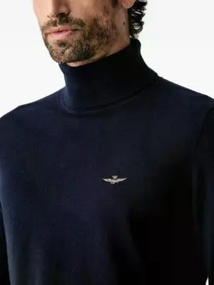 AERONAUTICA MILITARE Roll-neck Embroidered Sweater