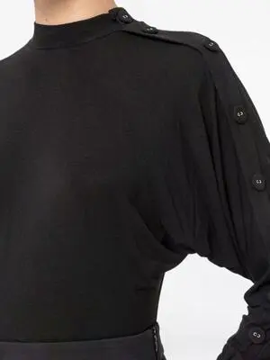 NISSA Tencel™ And Wool Button-detail Top