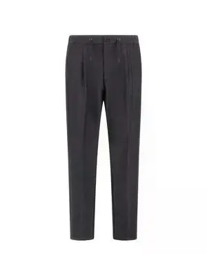 Herno Mélange Effect Pleated Trousers