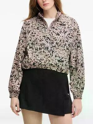 PUMA Leopard Print Quarter-zip Sweatshirt
