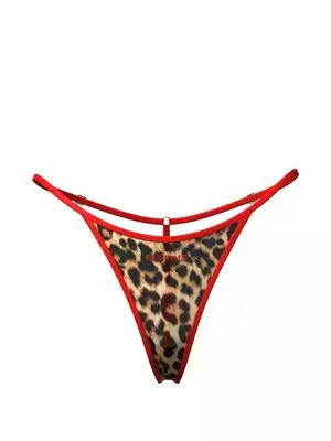 SCANDALE X Maison Close Sauvage Leopard-print Thong - Brown
