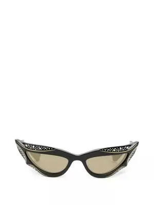 Valentino Garavani Vlogo Crystal-embellished Sunglasses - Black