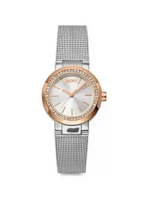 Dkny Everyday Crystal-embellished 28mm Watch - Silver