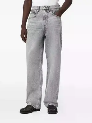 ALLSAINTS Rivet Washed-effect Straight-leg Jeans - Grey