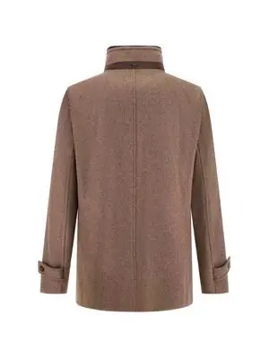 Herno Suede-trim High-collar Coat