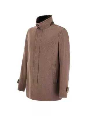 Herno Suede-trim High-collar Coat