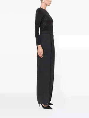 NISSA Tencel And Wool Lace Corset Top