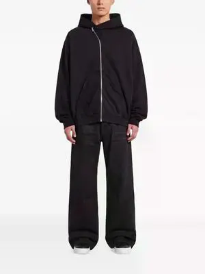 Rick Owens Mountain Asymmetric Zip-up Hoodie - Black
