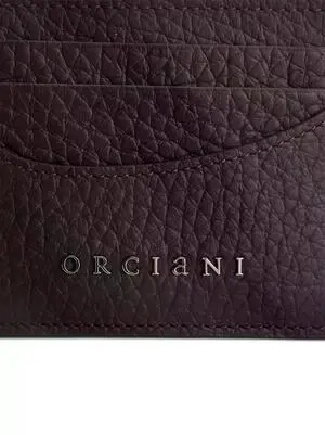 Orciani Logo-plaque Pebbled-leather Cardholder