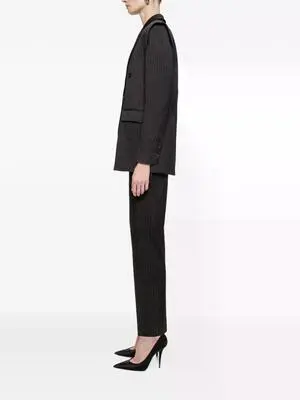 NISSA Pinstripe Contrast-lapel Double-breasted Blazer