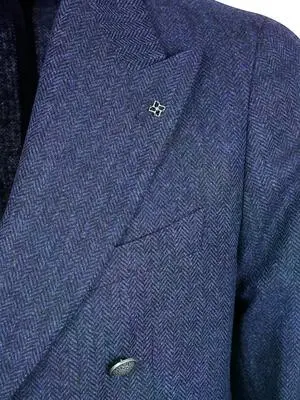 Tagliatore Montecarlo Herringbone-pattern Double-breasted Blazer