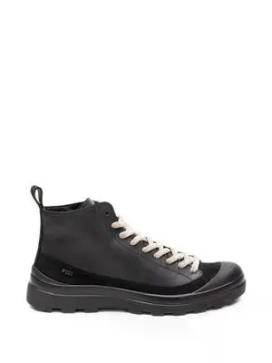 PANCHIC Lace-up Panelled Ankle Boots