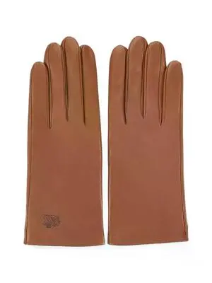 LOTTUSSE Germoli Logo-debossed Leather Gloves - Brown