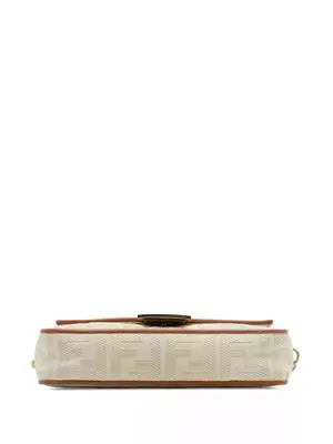 Fendi Zucca Embroidered Canvas Baguette Satchel - Neutrals
