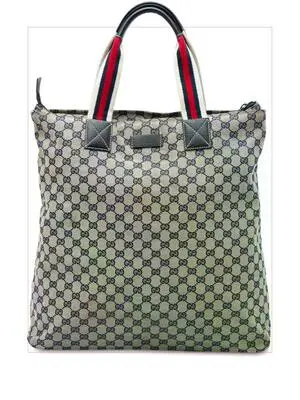 Gucci Gg Canvas Web Vertical Tote Bag - Neutrals