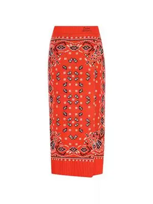 Giada Benincasa Bandana-print Knitted Midi Skirt