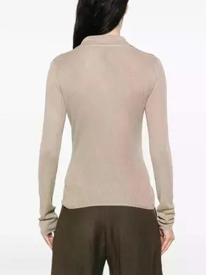 Max Mara Ribbed-knit Polo Sweater