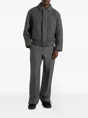 Manière De Voir Ezra In Wool Belted Bomber Jacket