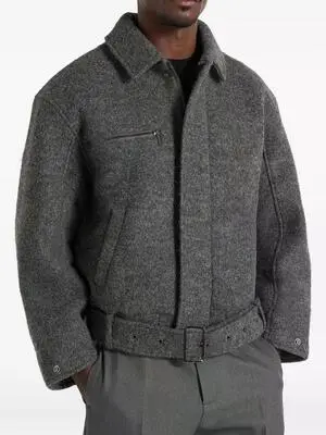 Manière De Voir Ezra In Wool Belted Bomber Jacket
