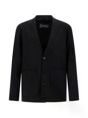 Herno V-neck Wool-twill Jacket - Grey