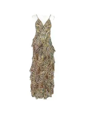 Camilla Ruffled Leopard Print Maxi Dress