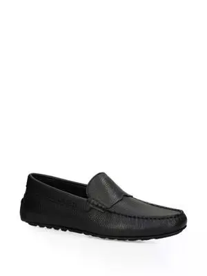 BOSS Tumbled-leather Loafers With Driver Sole