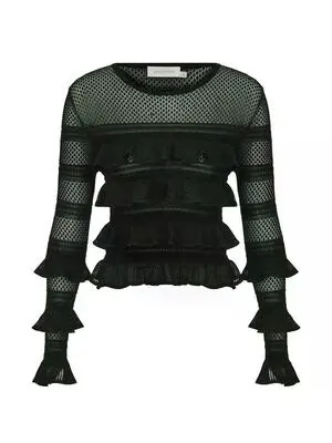 Zimmermann Valiant Ruffled Lace Top